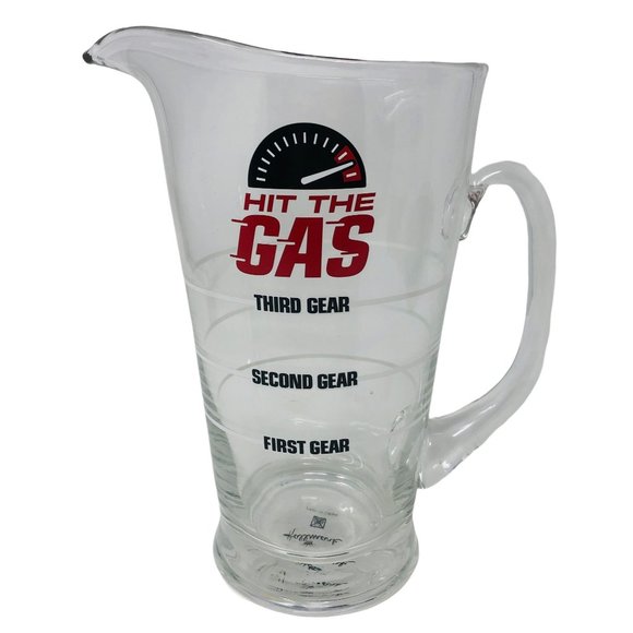Hallmark | Dining | Hallmark Glass Pitcher Garage Hit The Gas Gears ...